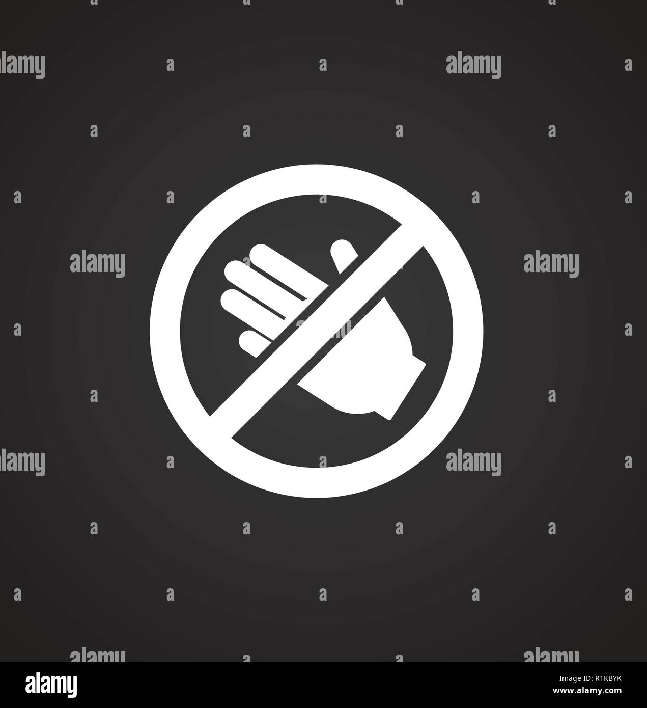Do not touch prohibition sign on black background Stock Vector Image ...