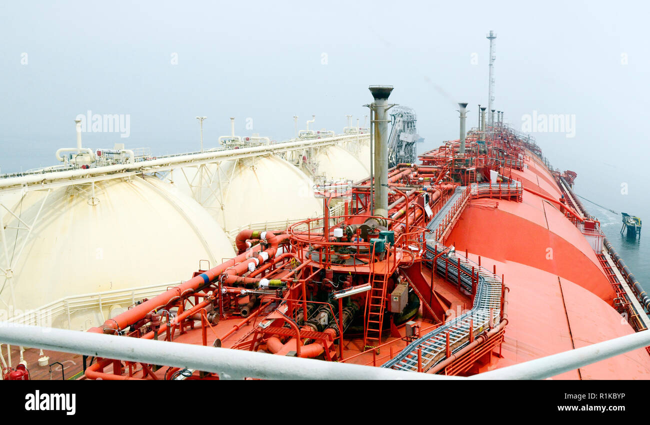Tanker LNG at Jakarta Bay Stock Photo - Alamy