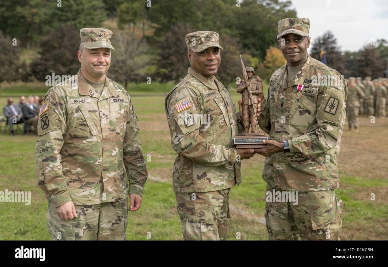 U.S. Army Command Sgt. Maj. Corey K. Cush, outgoing command sergeant major of the 53rd Troop ...