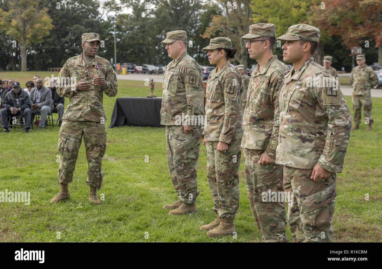 U.S. Army Maj. Christopher Culpepper, Master Sgt. Jazmin Farrell, Chief Warrant Officer 3 ...