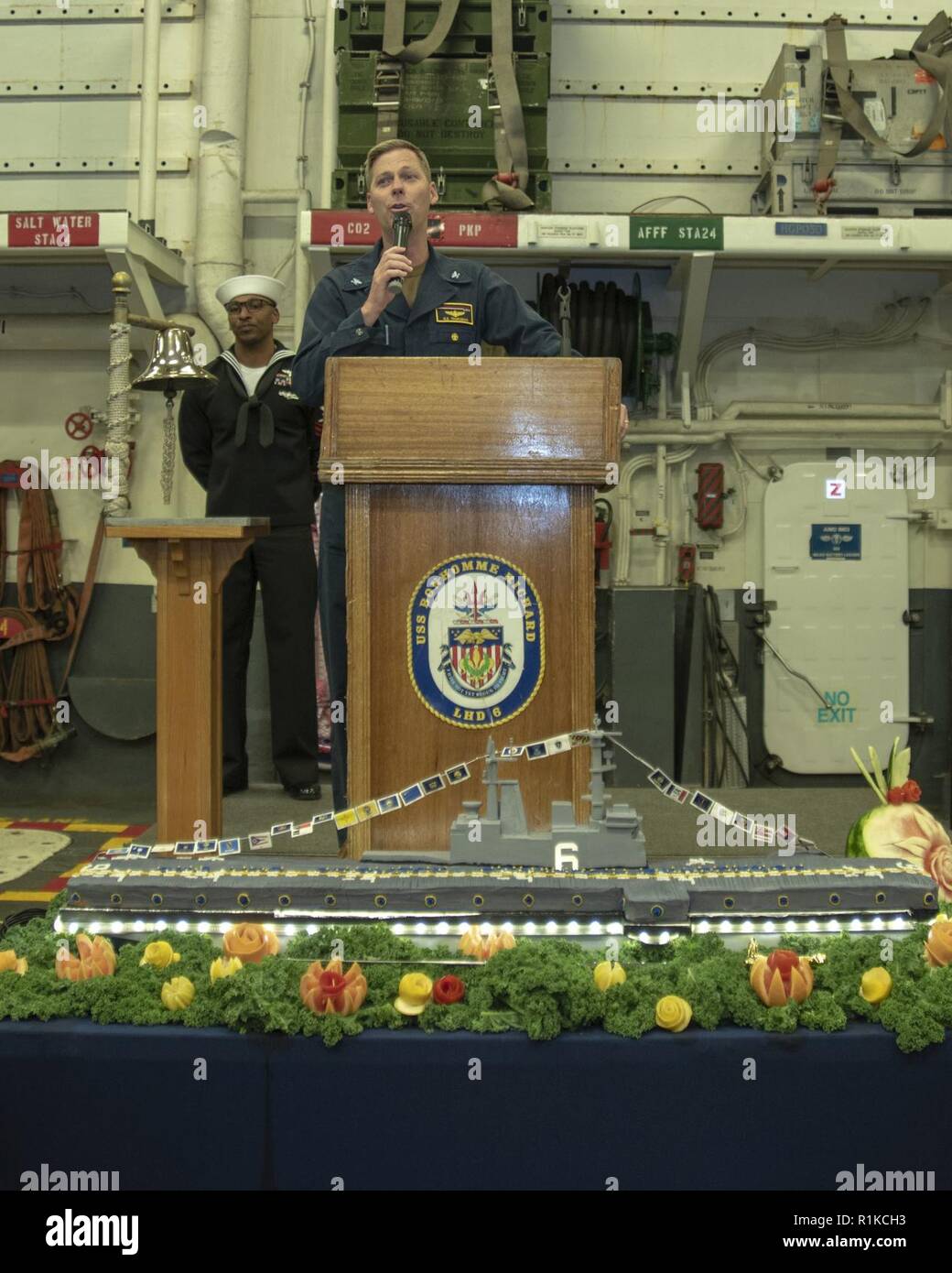 PACIFIC OCEAN (Oct. 10, 2018) Capt. Gregory Thoroman, executive officer ...