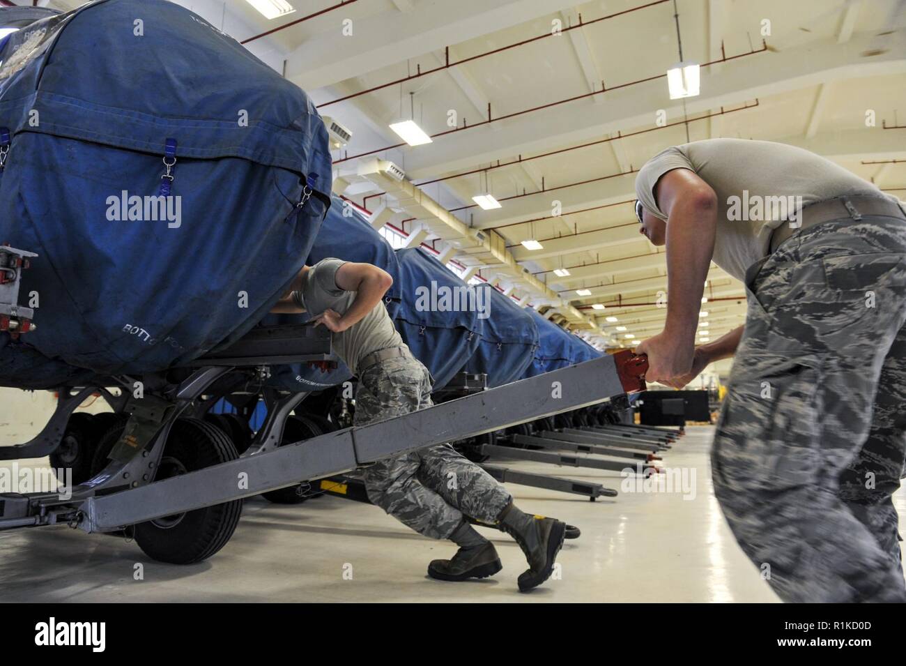 U.S. Air Force Airmen from the 18th Component Maintenance Squadron ...
