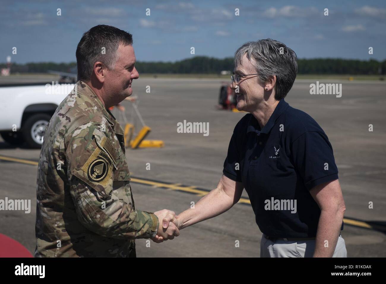 U.S. Air Force Lt. Gen. Brad Webb, left, commander of Air Force Special ...