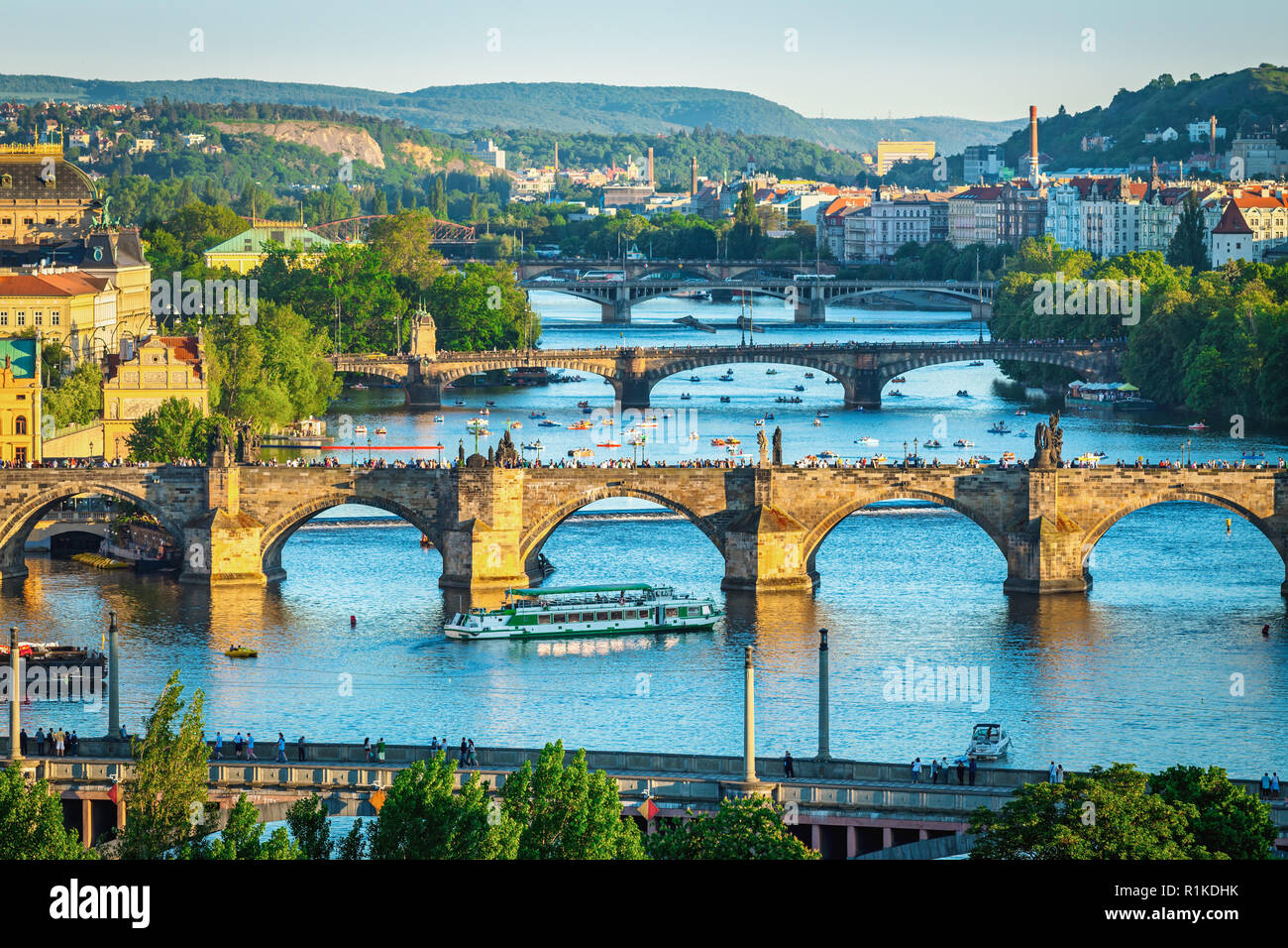 Vltava River and bridges Stock Photo - Alamy