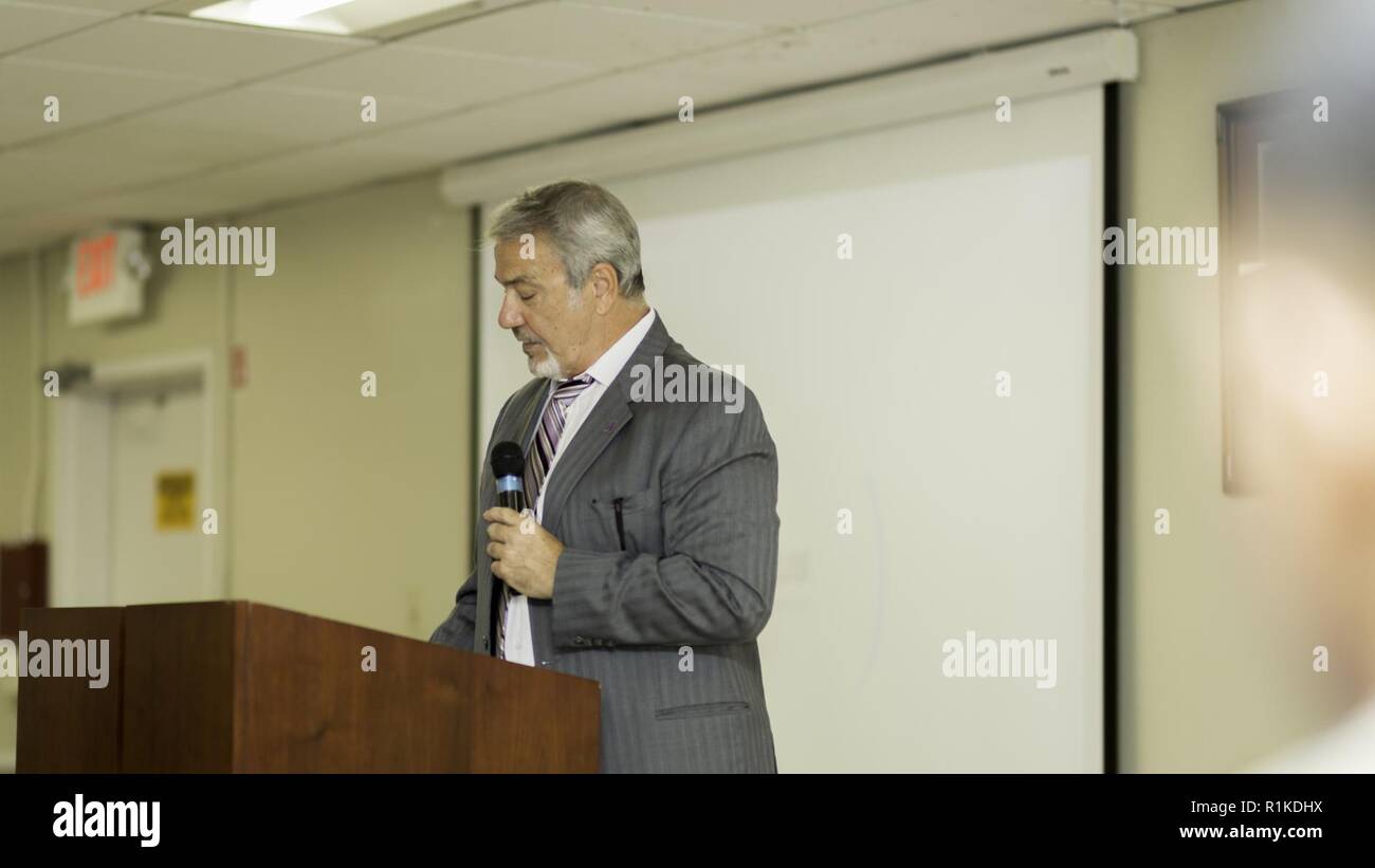 Victor Rivers, advocate against demostic violence, speaks to Marines ...