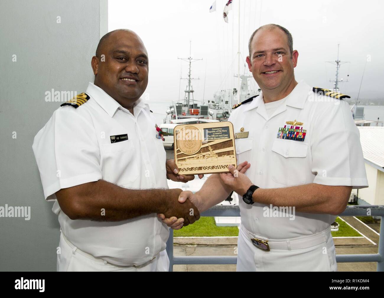 PORT OF SUVA, Fiji (Oct. 15, 2018) Cmdr. Andy Strickland, commanding ...