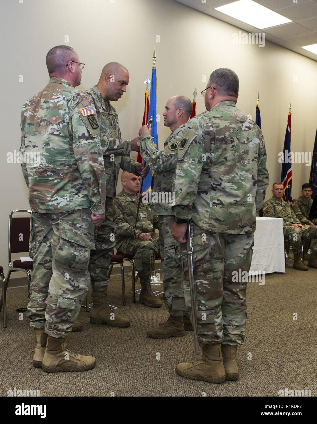 The Adjutant General of Oklahoma, Maj. Gen. Michael Thompson passes the ...