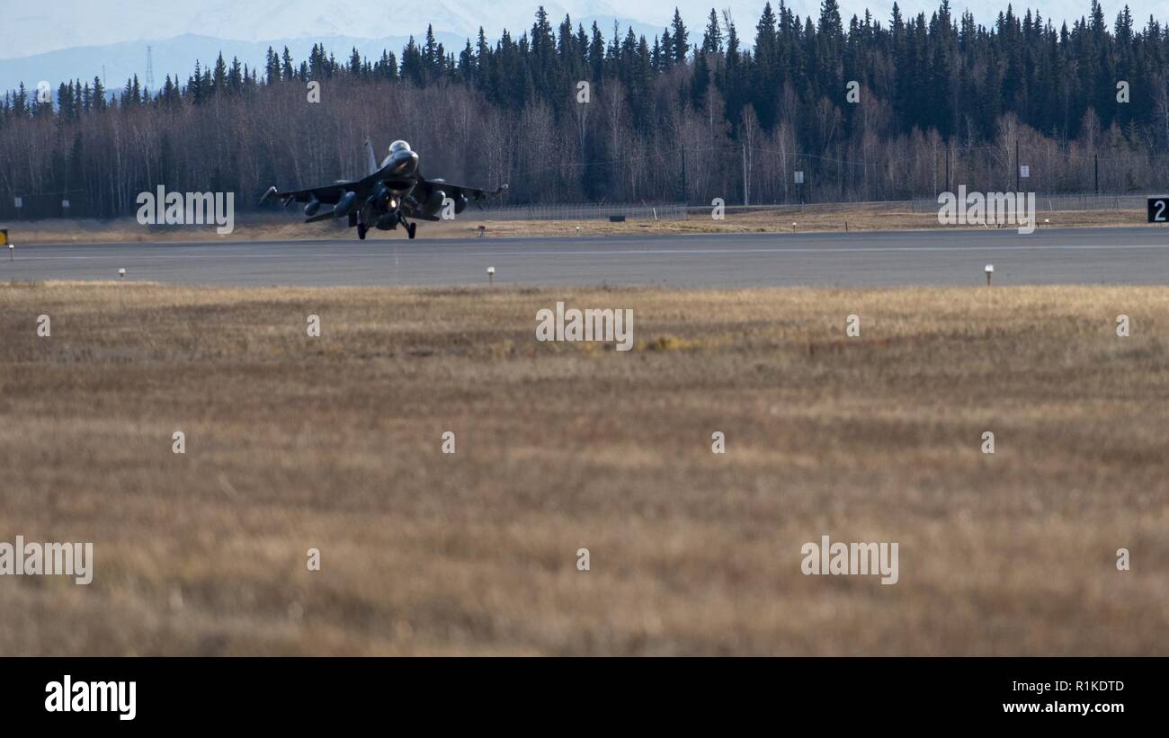 Aircraft from the 8th Fighter Wing "Wolf Pack," arrive at Eielson Air ...
