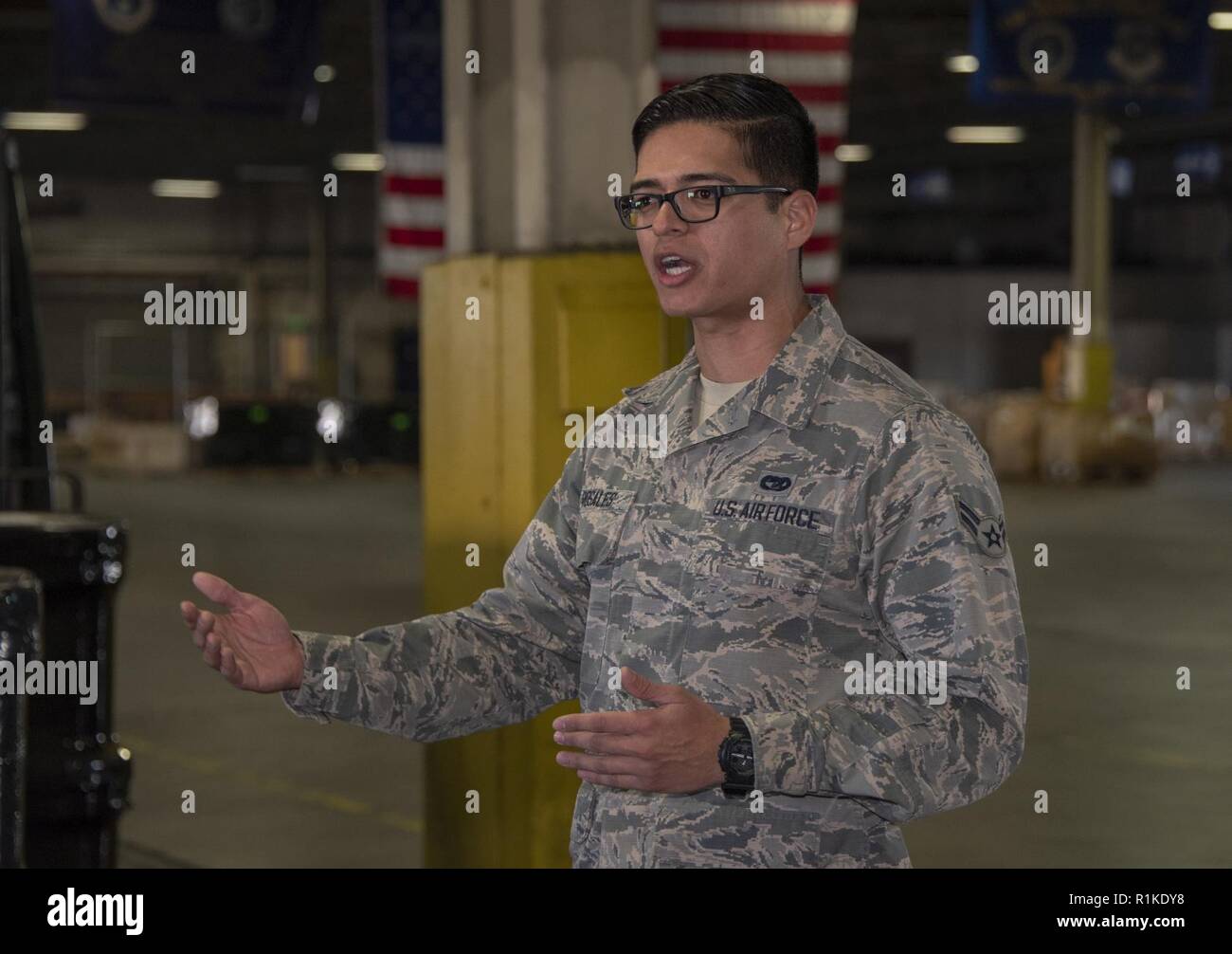 A1C Juan Rosales, 60th Aerial Port Squadron, briefs Travis Honorary ...