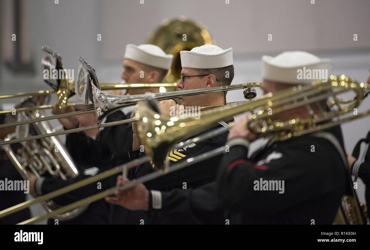 GREAT LAKES, Ill. (Oct. 12, 2018) Members of the U.S. Navy Band perform ...