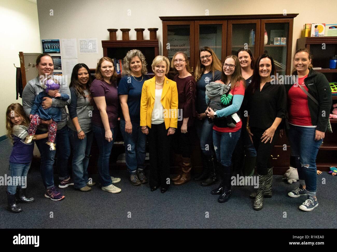 Mrs. Dawn Goldfein, wife of Air Force Chief of Staff, poses with 301st ...