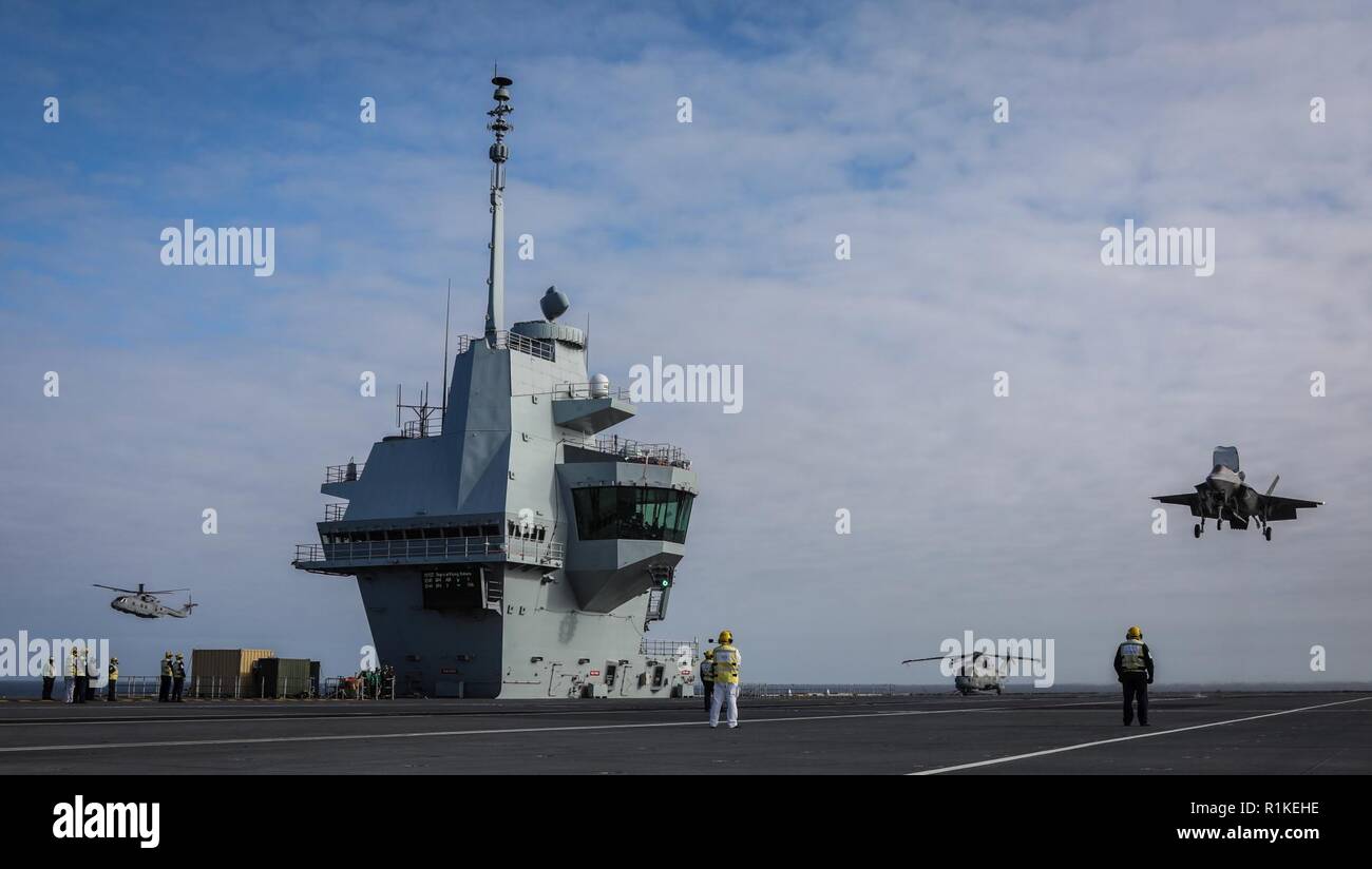 NORTH ATLANTIC OCEAN (Oct. 6, 2018) An F-35B Lightning II assigned to ...