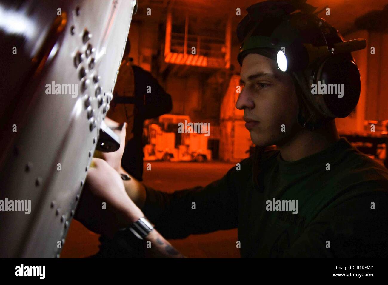 NORTH SEA (Oct. 15, 2018) Aviation Structural Mechanic 3rd Class Andre ...