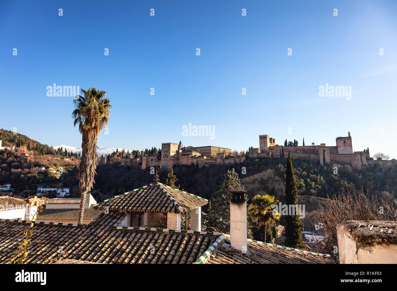 View of the Alhambra Castle, Granada, Province of Granada, Andalusia ...