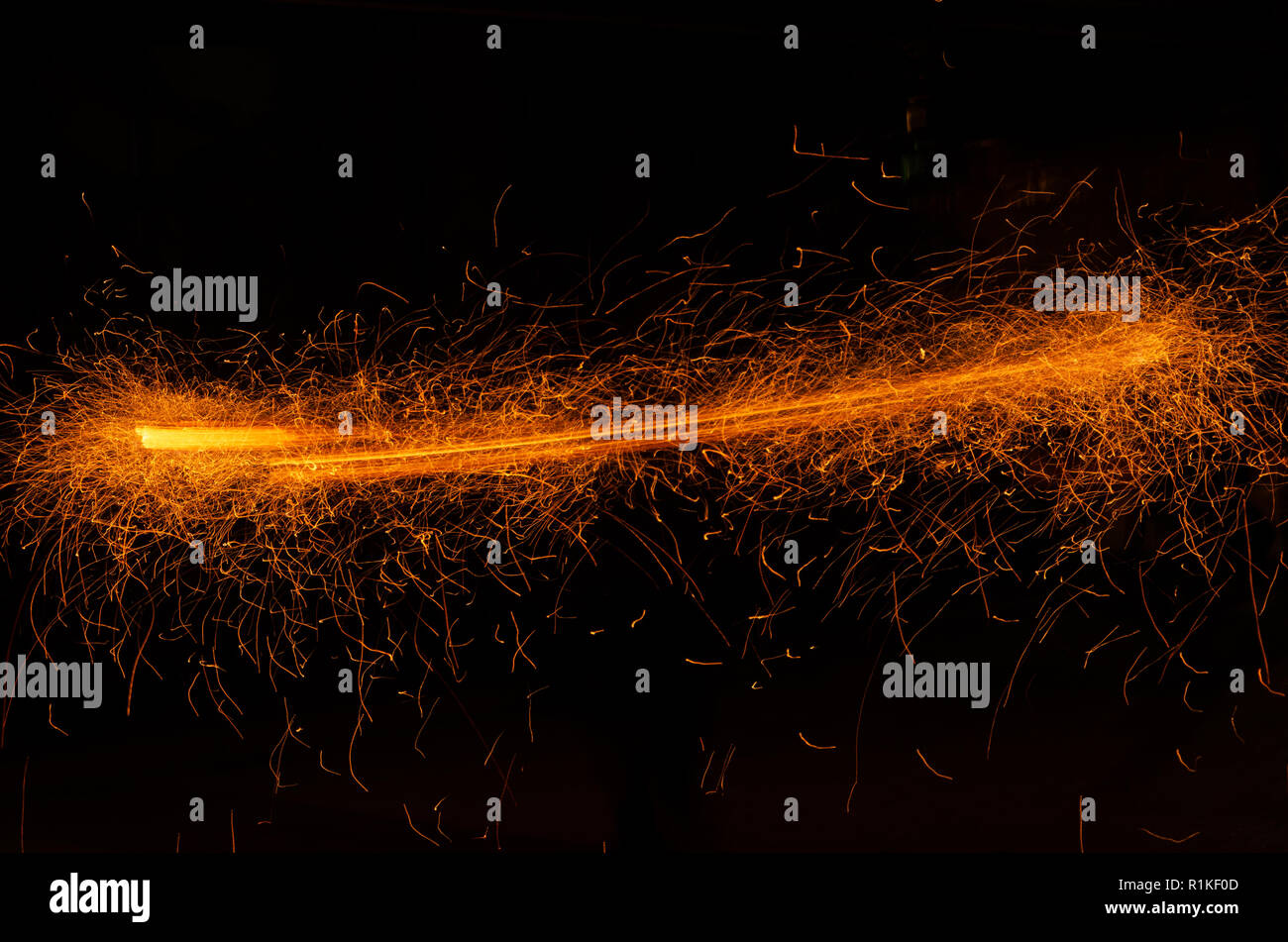 Firestorm from particles of sparks of fire.Design element, Long ...