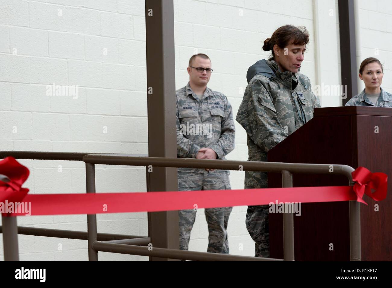 Col. Melissa Cunningham, 67th Cyberspace Wing commander, addresses ...