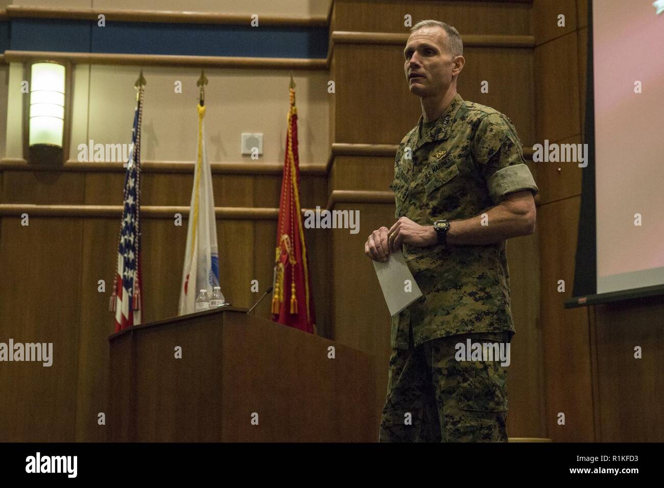 Assistant Commandant of the Marine Corps Gen. Gary L. Thomas speaks to ...
