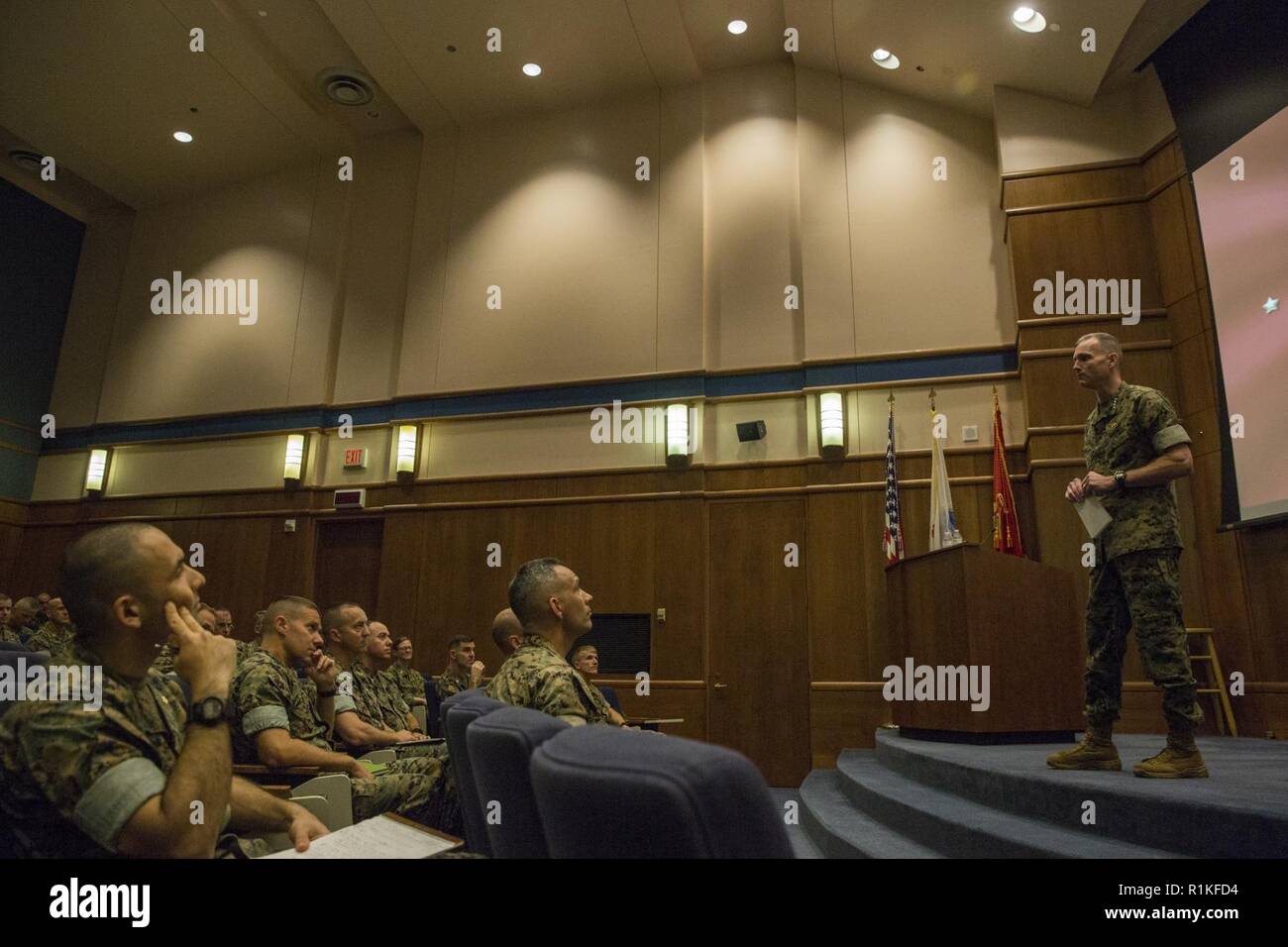 Assistant Commandant of the Marine Corps Gen. Gary L. Thomas speaks to ...