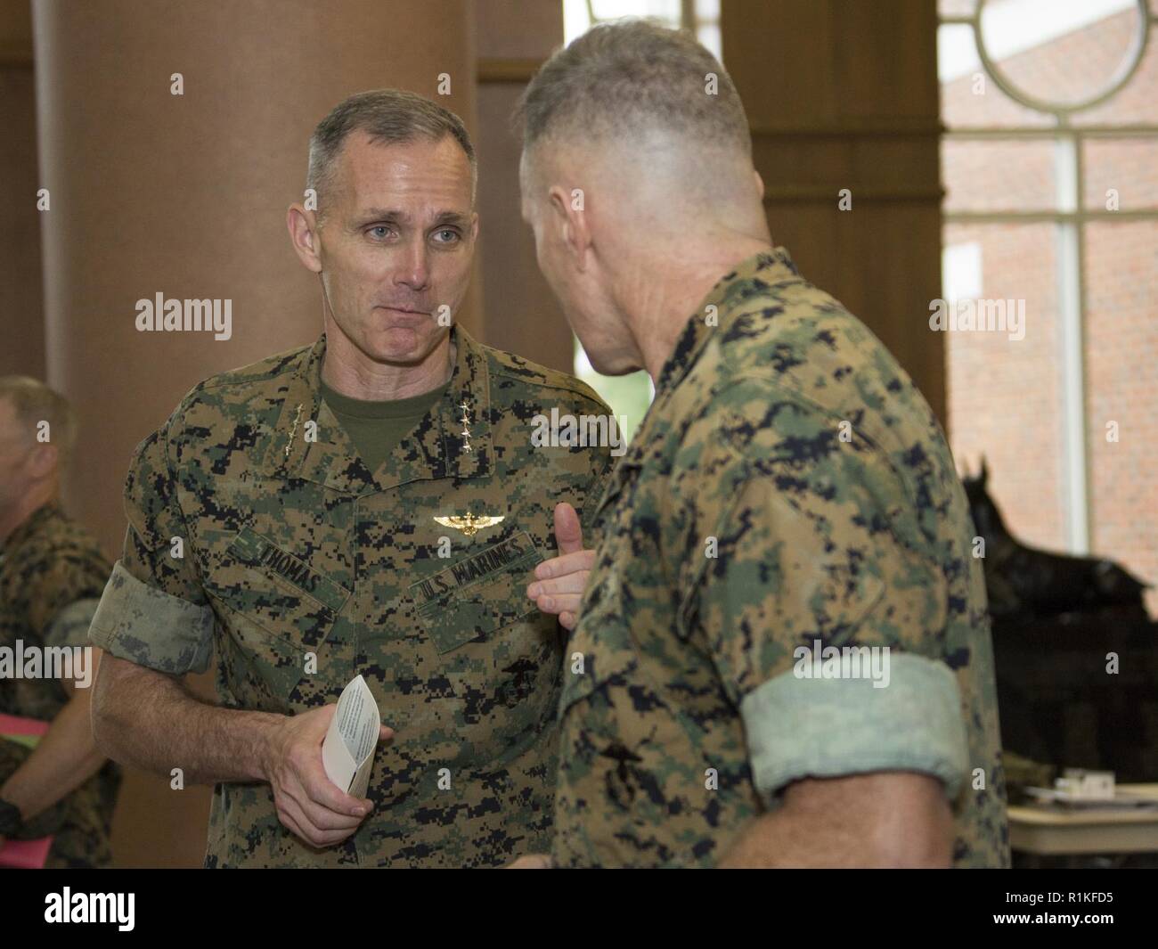 Assistant Commandant of the Marine Corps Gen. Gary L. Thomas speaks to ...