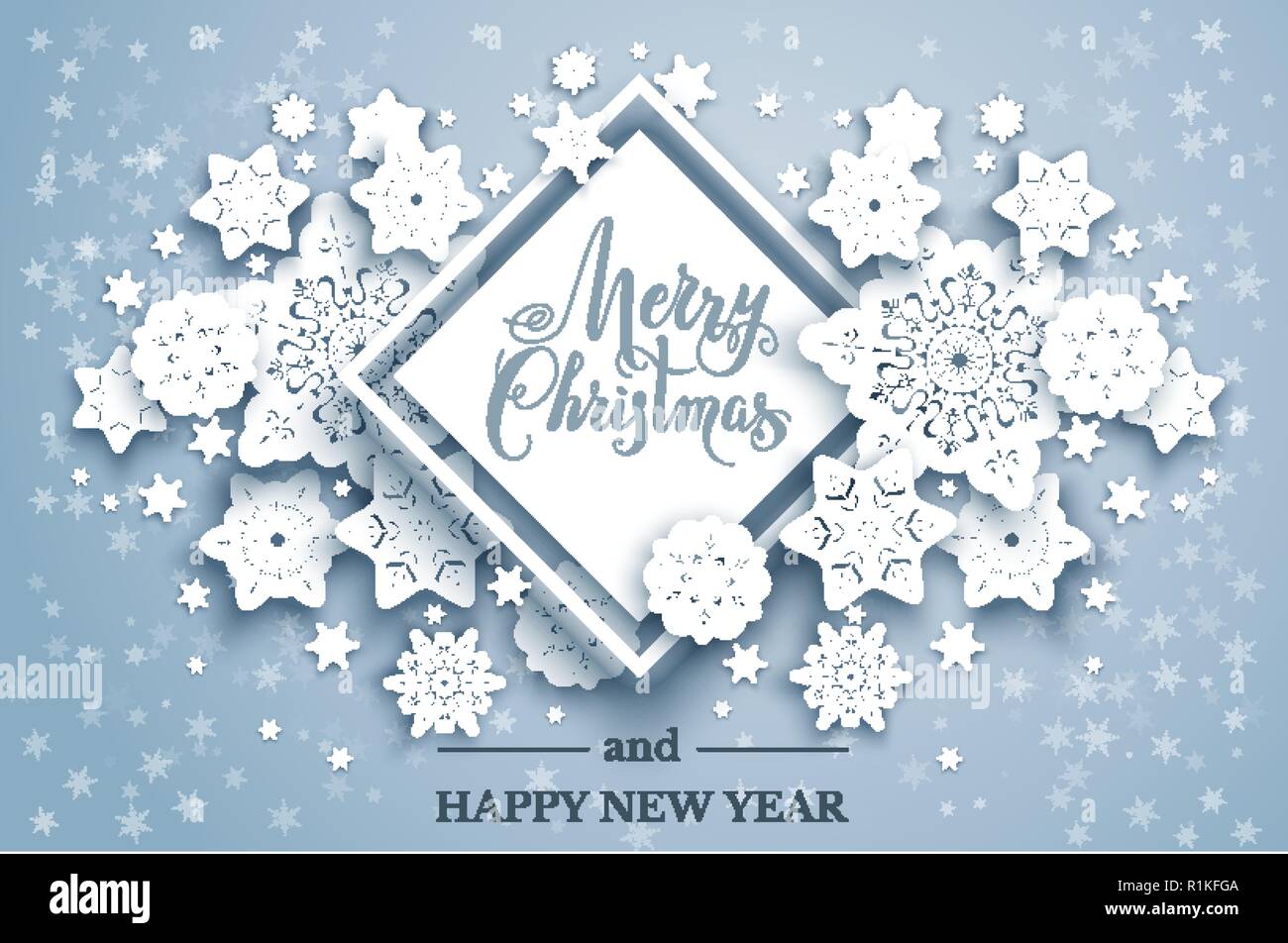 Christmas snowy paper cut Stock Vector Image & Art - Alamy