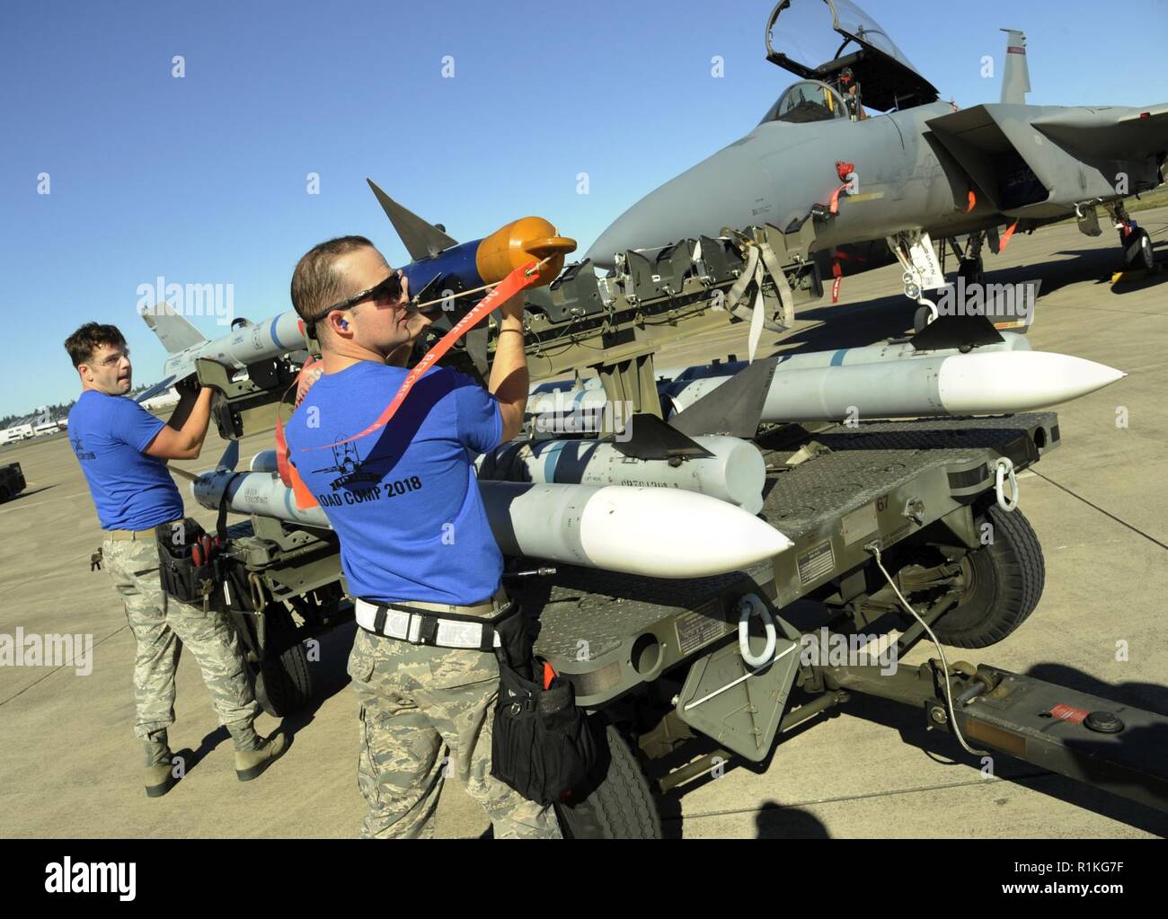Oregon Air National Guard ‘Blue Team’ weapons loaders Tech. Sgt. Josh ...