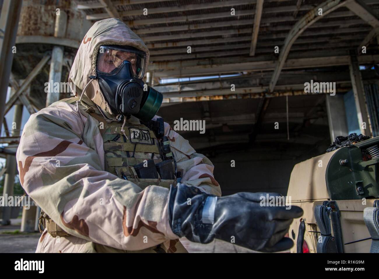 NAVAL BASE GUAM, Guam (Oct. 15, 2018) A Sailor assigned to Explosive ...