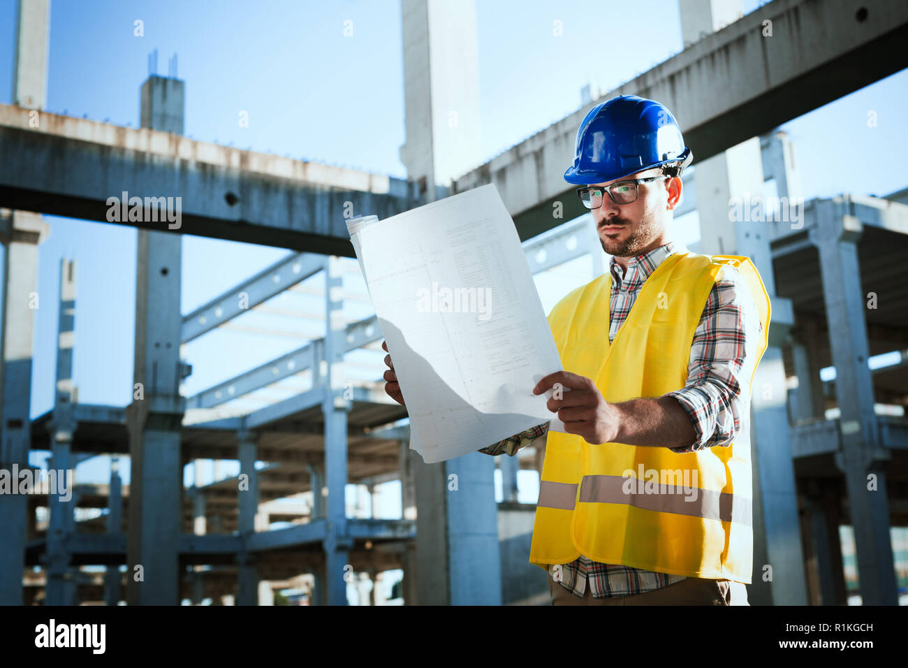 Handsome male construction worker hi-res stock photography and images ...