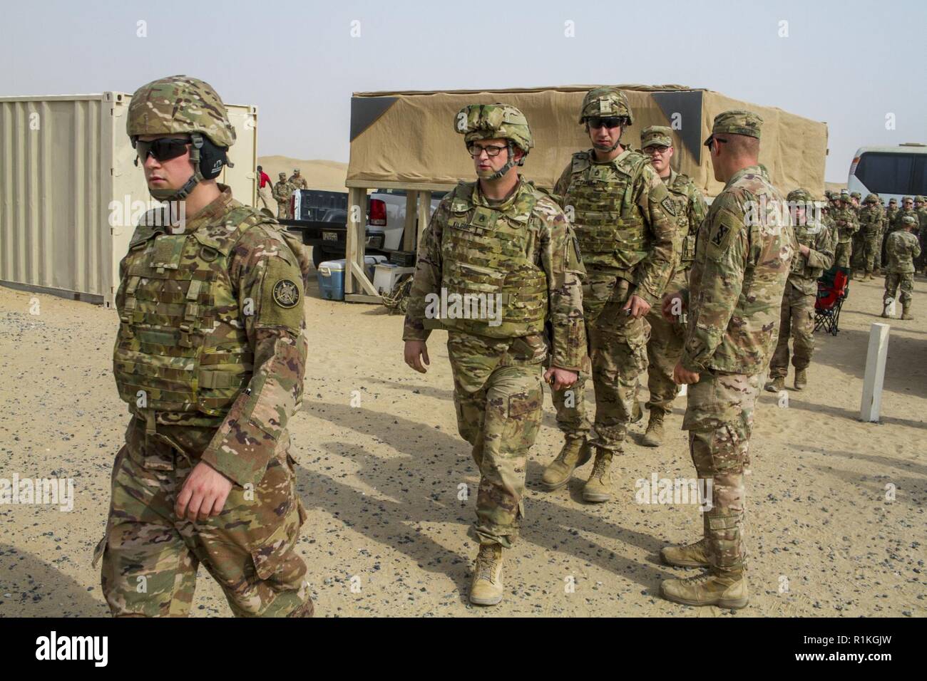 Soldiers enter a M9 Pistol range to compete for the German Armed Forces ...