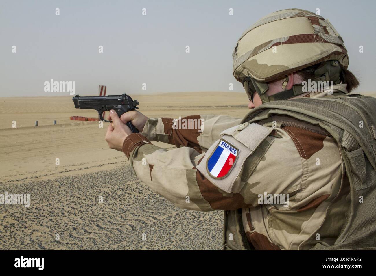 A French Army officer assigned to Combined Joint Task Force Operation ...