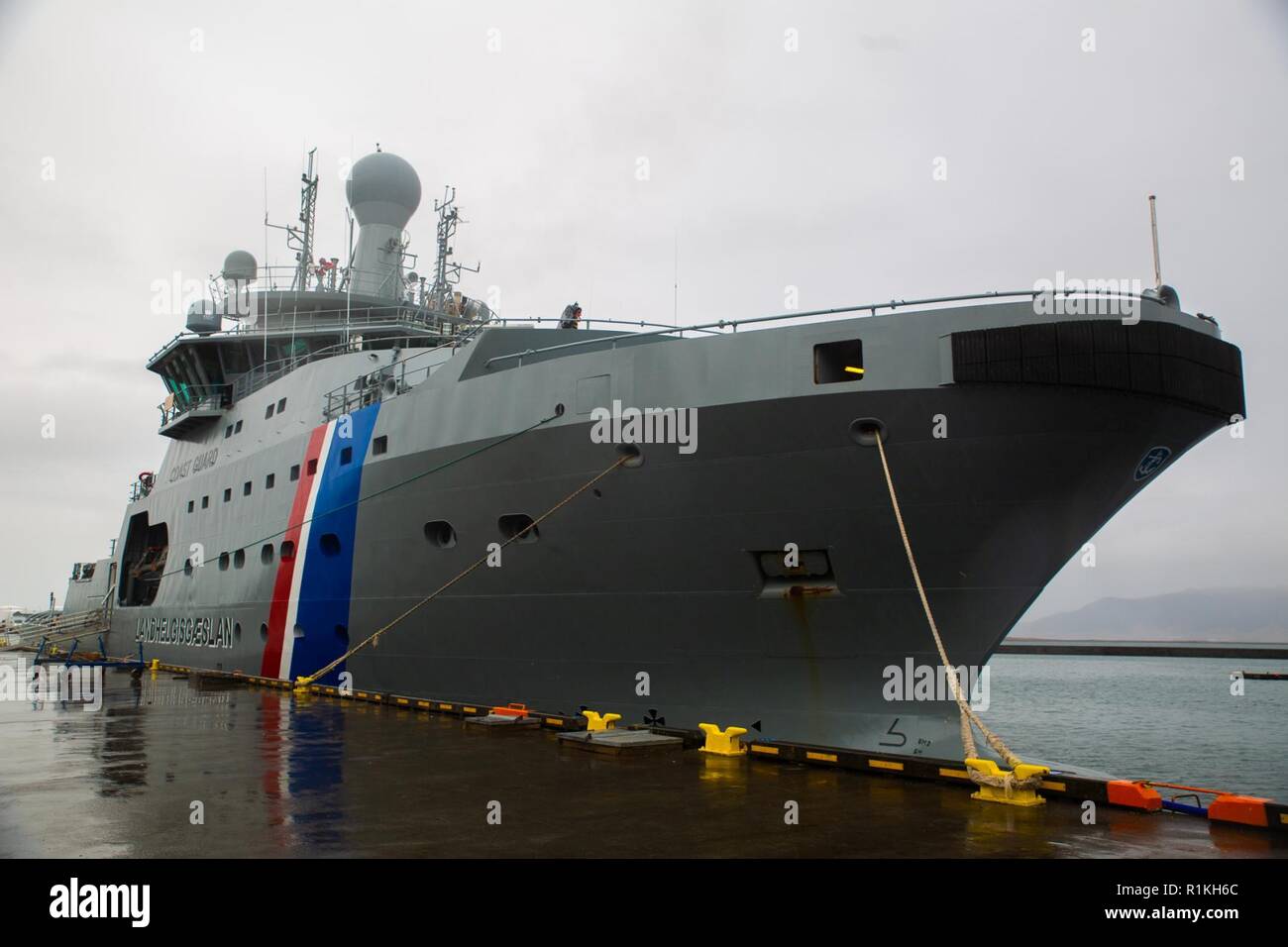 The Icelandic Coast Guard Vessel Thor, is marooned in Reykjavik ...