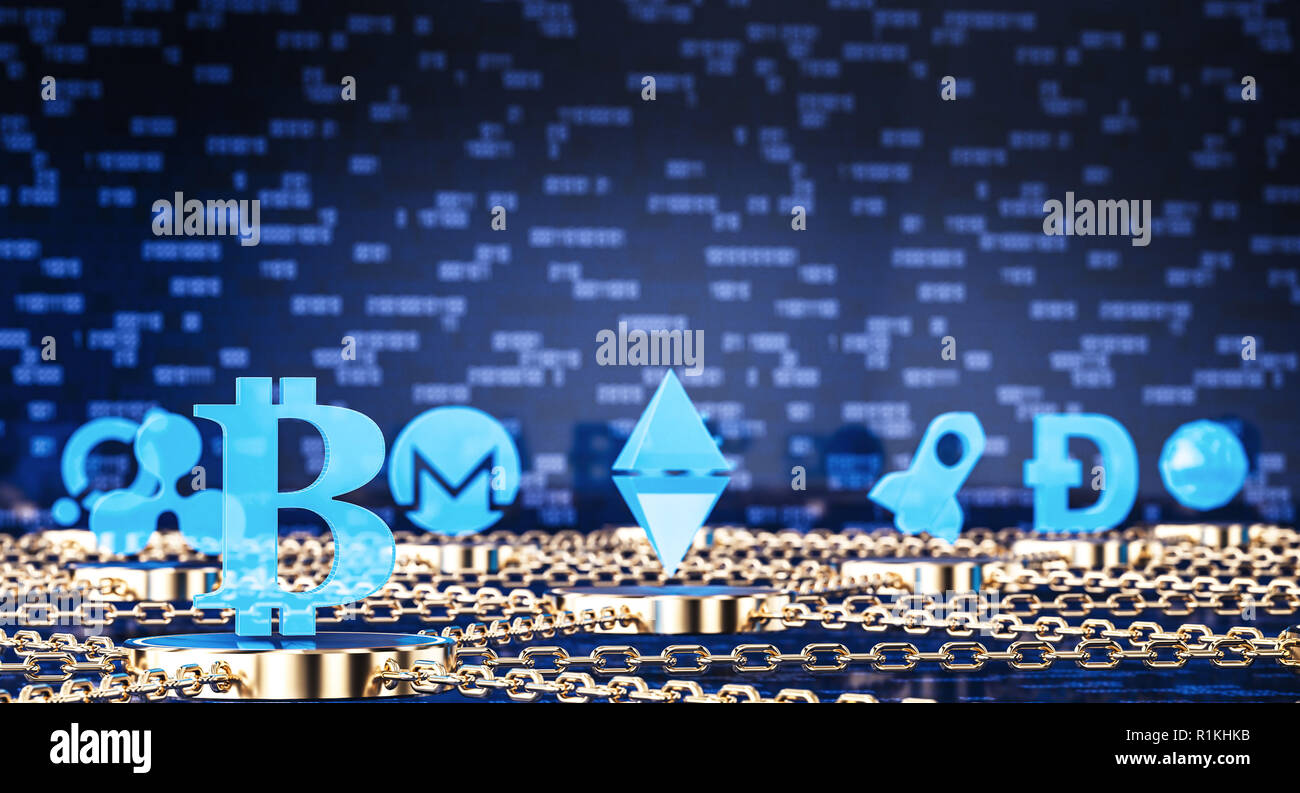 concept of blockchain 3d rendering image Stock Photo - Alamy