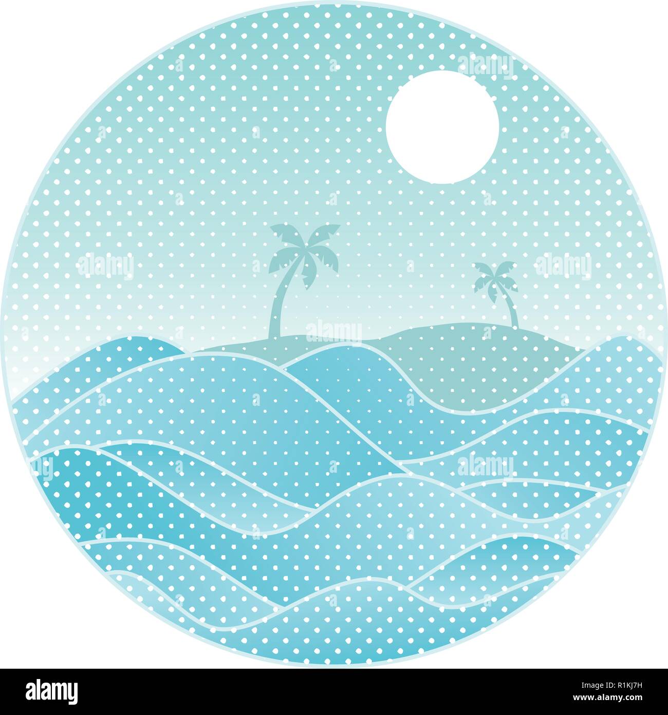 tropical island beach vacation sign symbol vector art Stock Vector ...