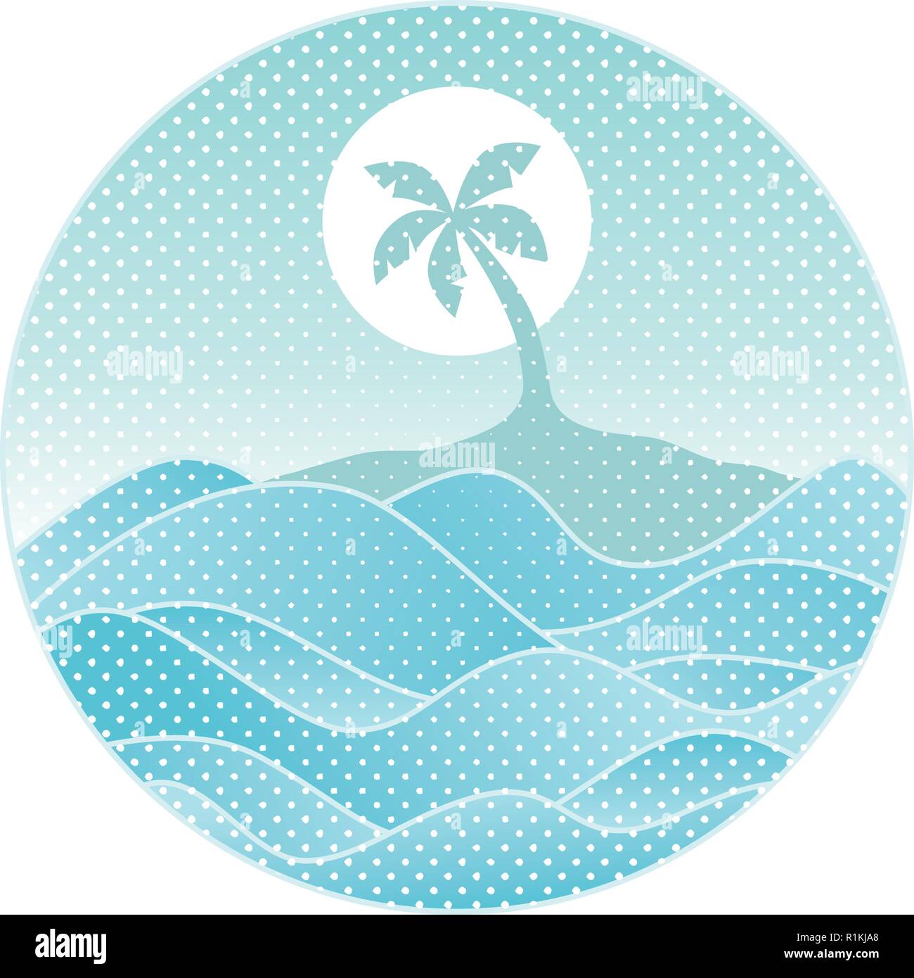 tropical island beach vacation sign symbol vector art Stock Vector ...