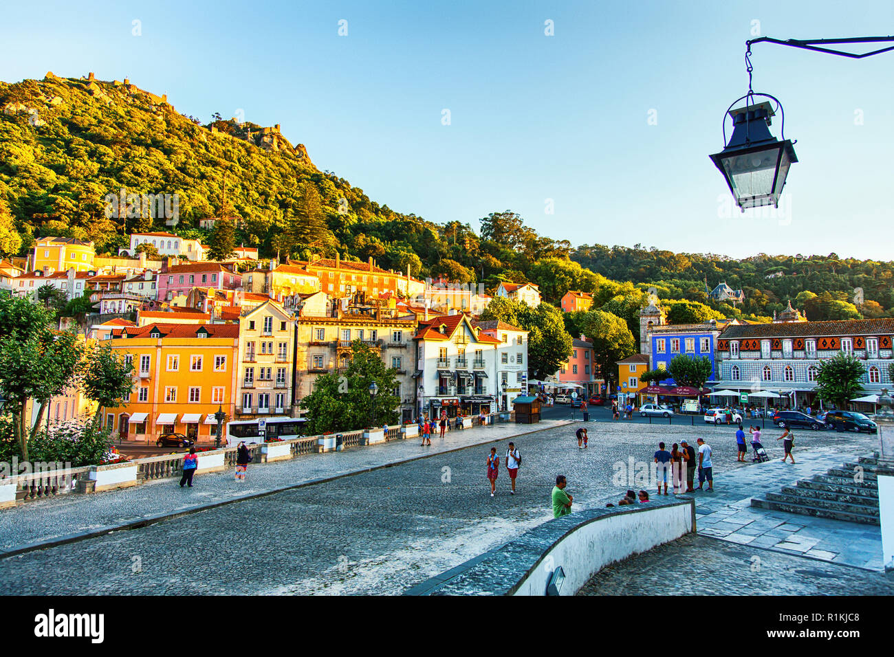 View overlooking the site of Sintra, Sintra, Lisbon area, Portugal ...