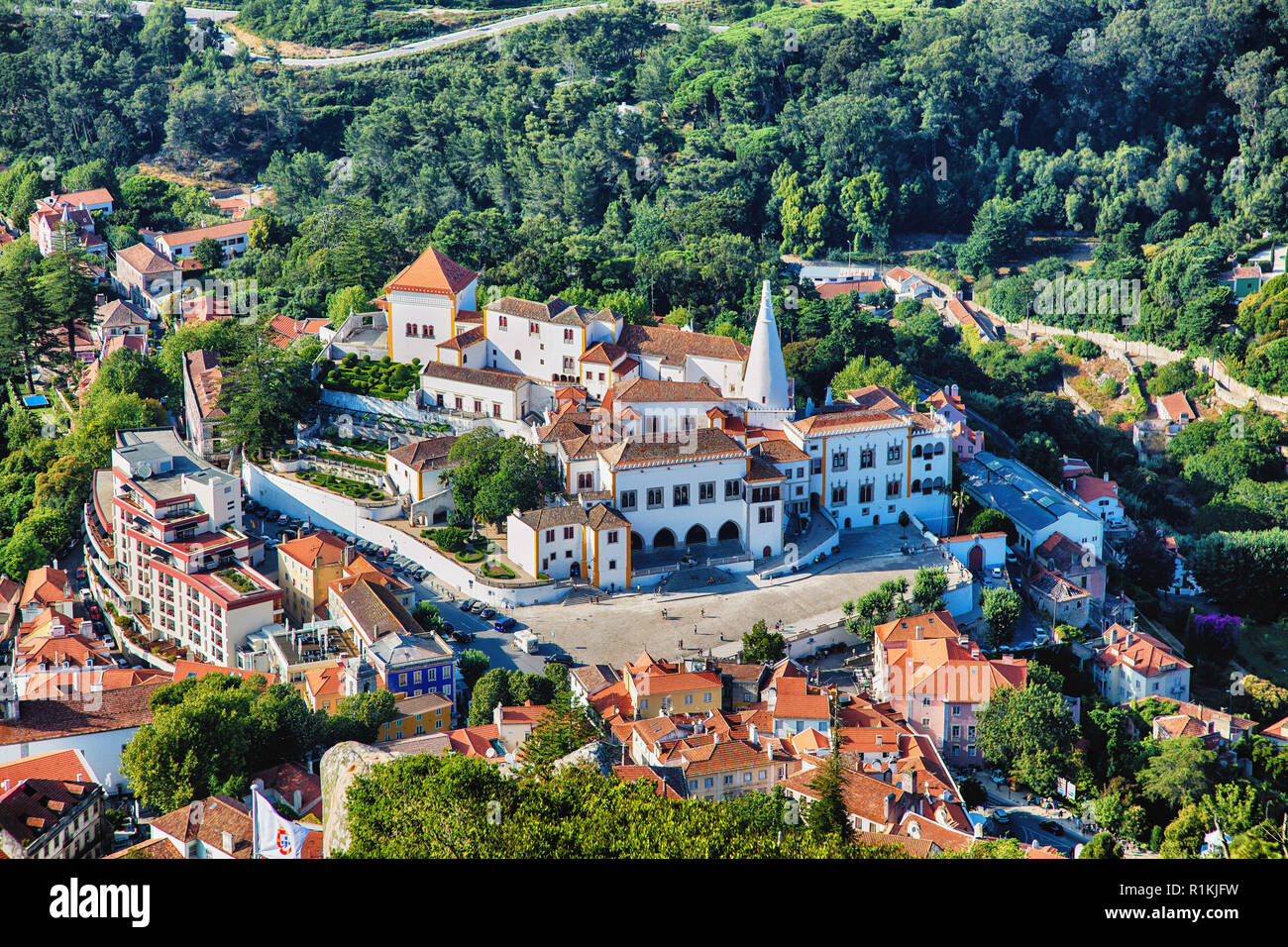Aerial view of the city of Sintra, Lisbon area, Portugal Stock Photo ...