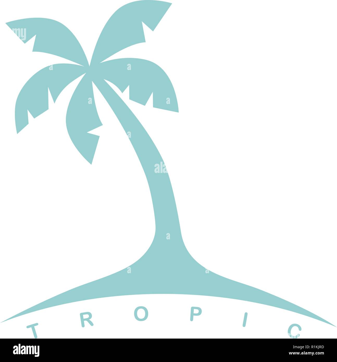 tropical island beach vacation sign symbol vector art Stock Vector ...