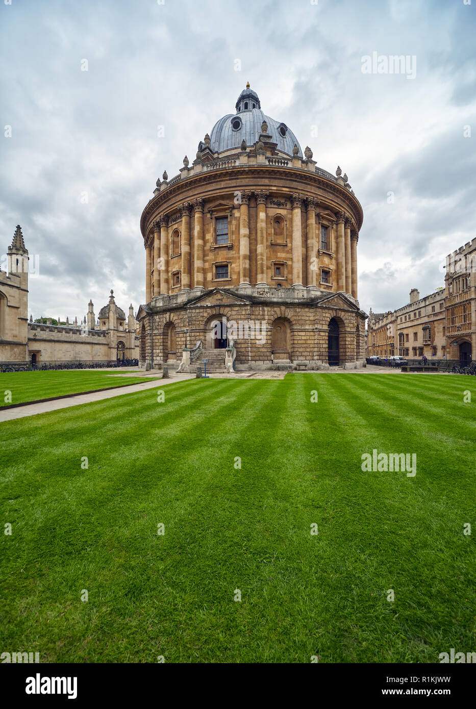 The view of Radcliffe Camera in the center of Radcliffe Square. It was ...