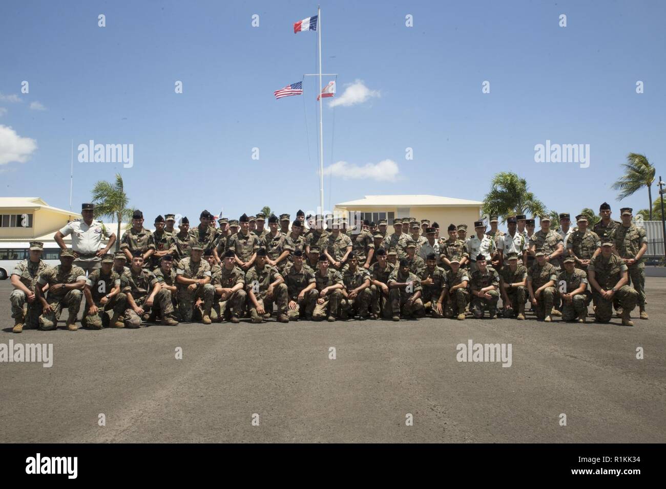 U.S. Marines and Sailors pose for a group photo with French Army ...