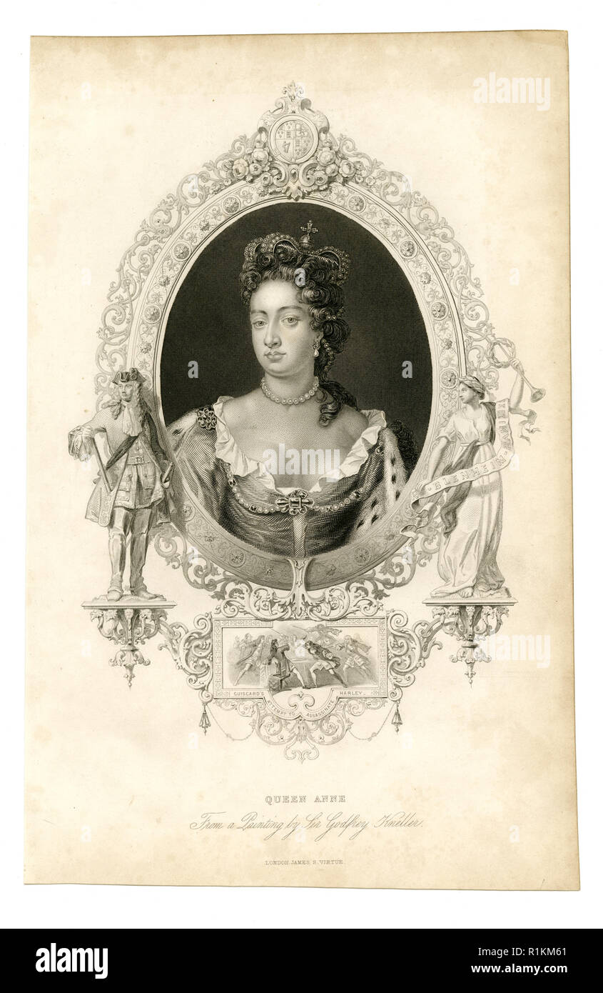 Portrait Engraving of Queen Anne Stock Photo - Alamy