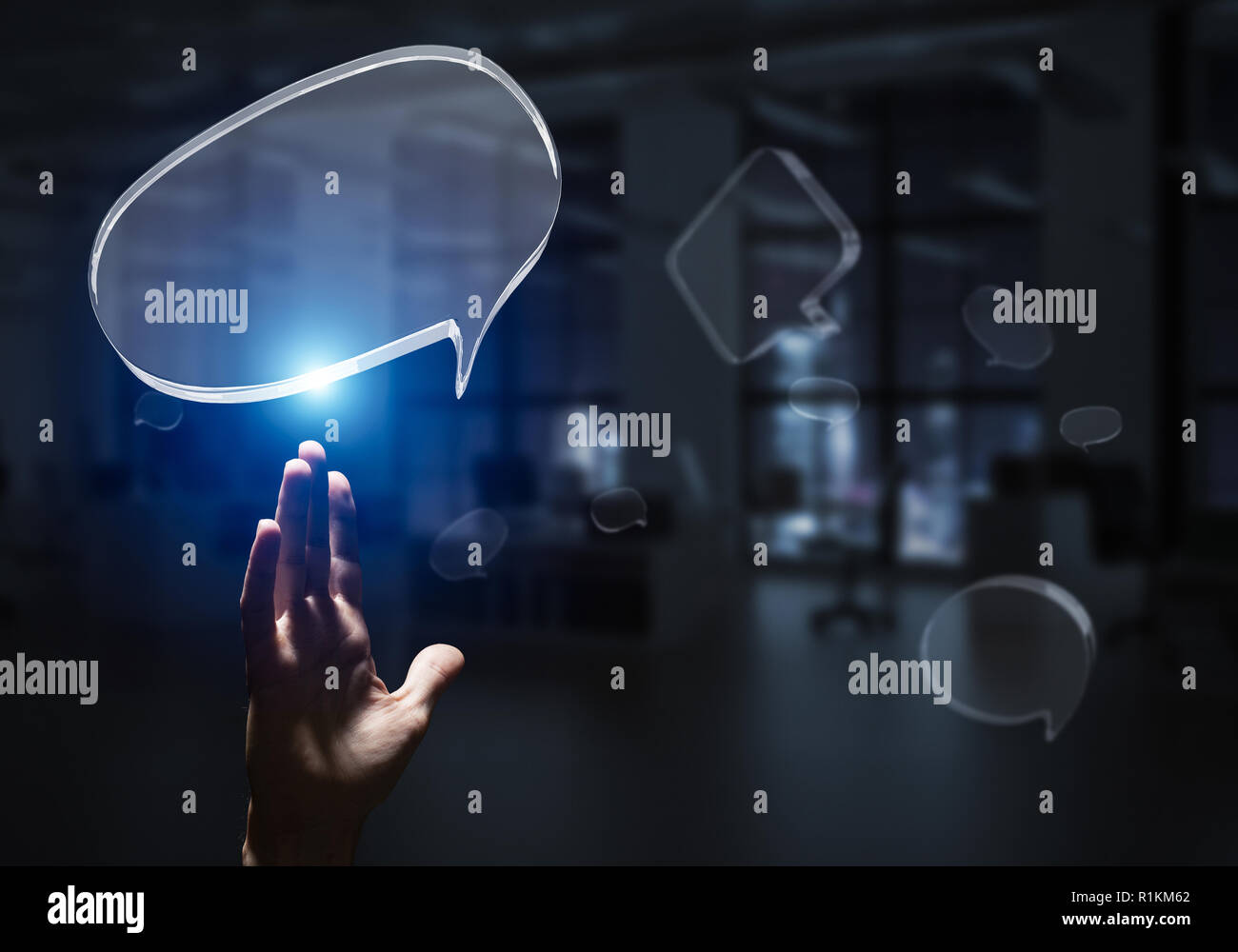 Online communication and connection concept presented by blank c Stock ...