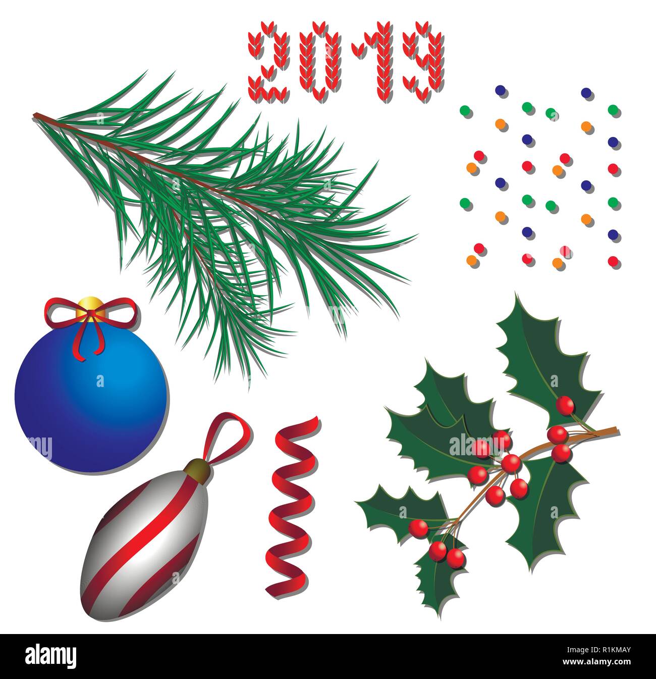 Christmas tree 2019 text Stock Vector Images - Alamy