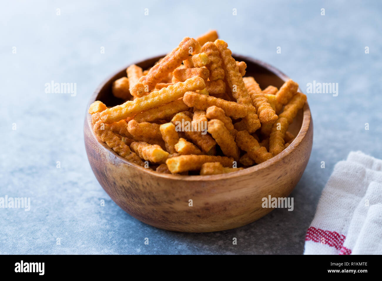 Orange Cheese Flavored Corn Snacks in Stick Shape / Roasted Chips or ...