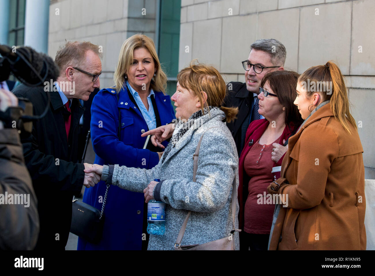 Fine Gael Senator Frank Feighan (left) is introduced to members of the ...