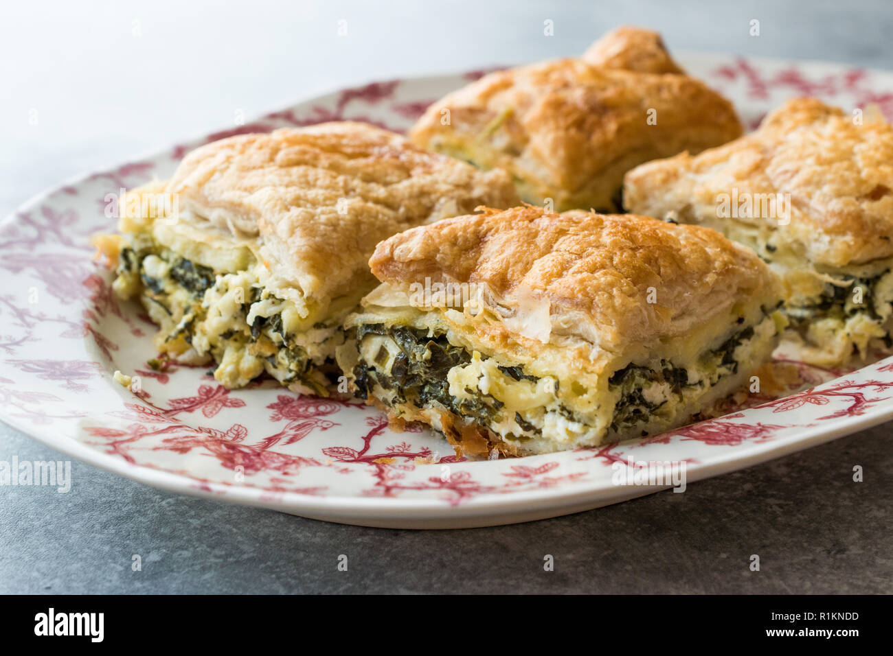 Turkish Borek Talas Boregi / Burek with Spinach and Cheese made with ...
