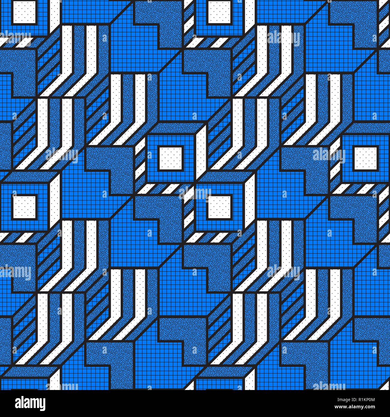 Vector geometric seamless patterns with textured bold mathematical ...