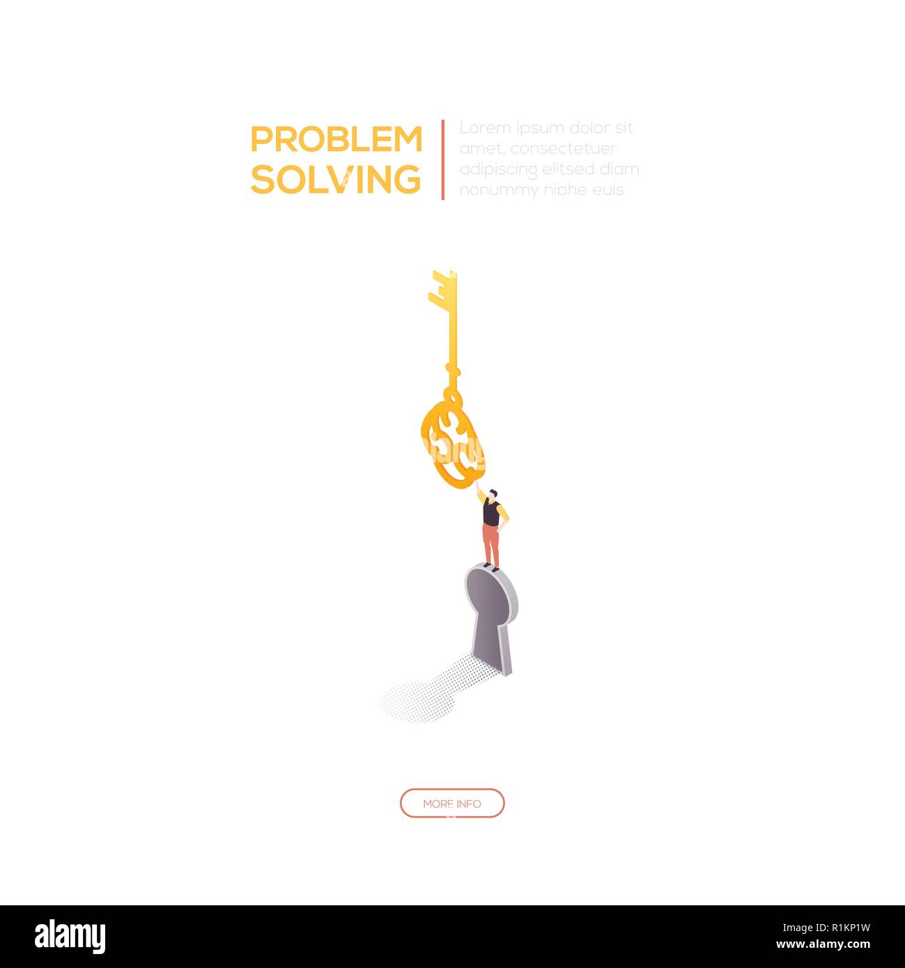Problem solving - modern isometric vector web banner Stock Vector Image ...