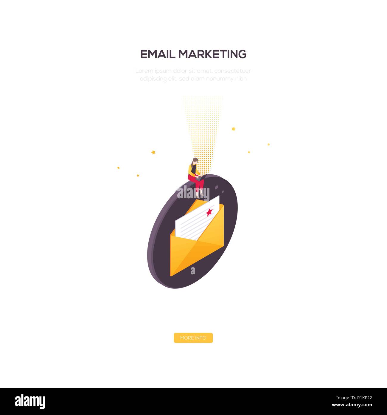 Isometric email social media Cut Out Stock Images & Pictures - Alamy