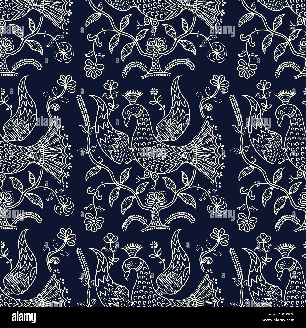 Mythical bird tiled pattern hi-res stock photography and images - Alamy