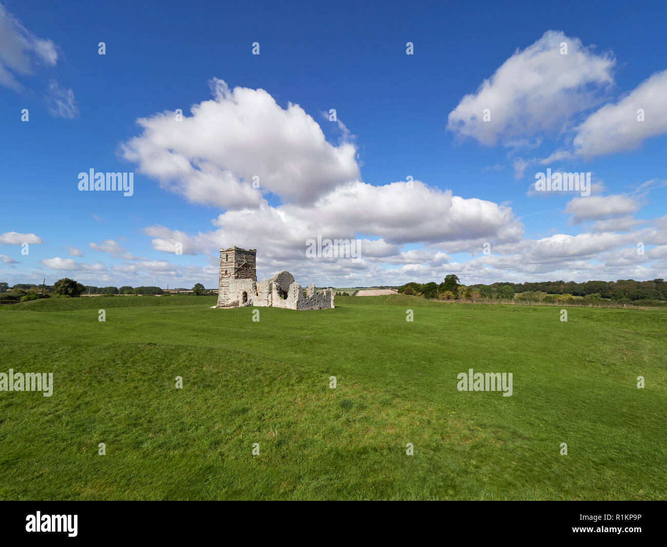 Knowlton Church in the middle of a neolithic henge monument earthwork ...