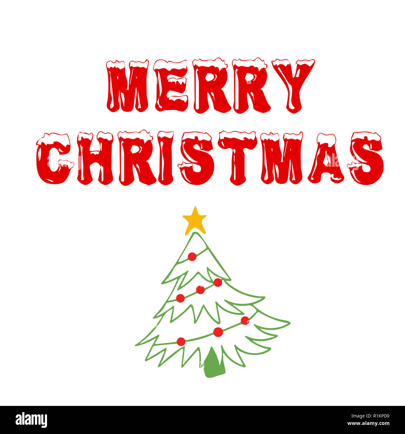 Merry Christmas greeting card design template layout on white ...